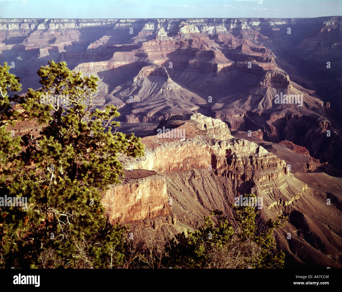 Vast stretch of buttes spires and mesas fill the scene at Grand Canyon ...
