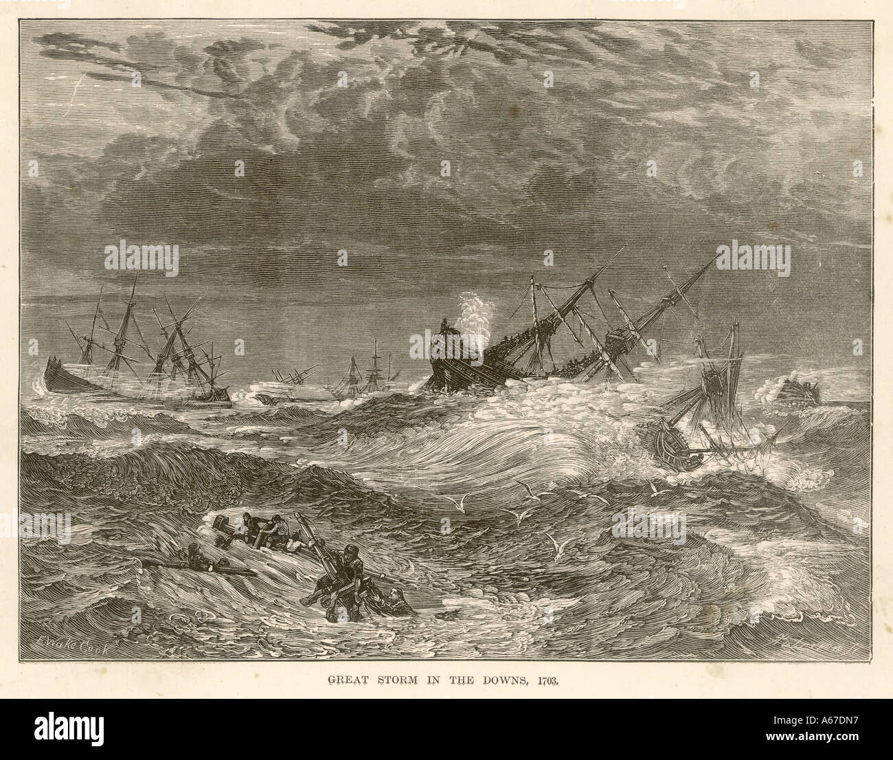 Great Storm Of 1703 Stock Photo - Alamy