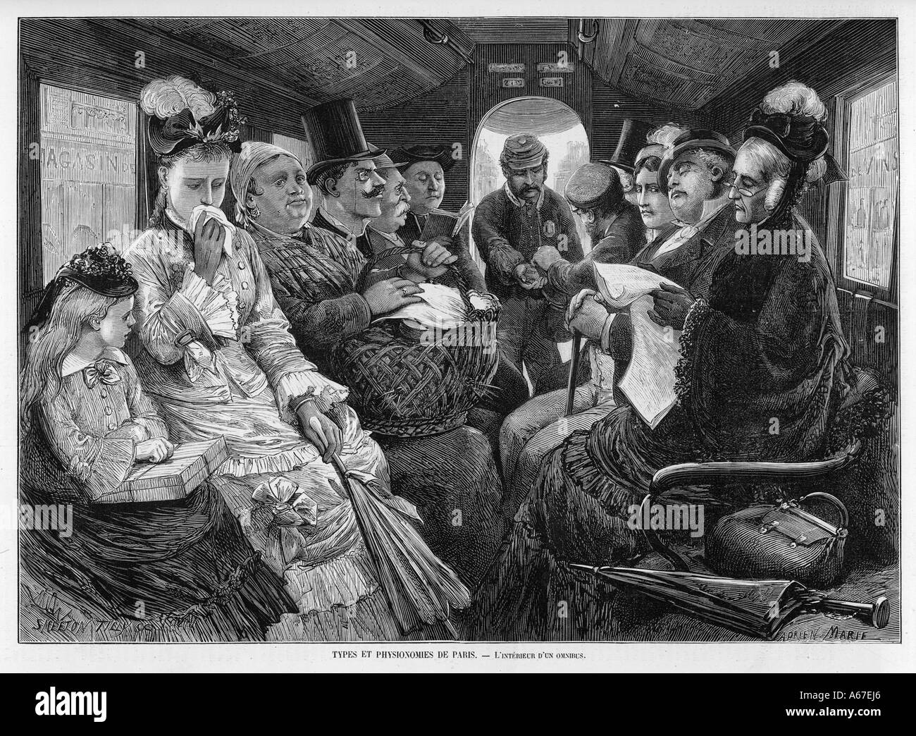 Paris Bus Interior Stock Photo - Alamy