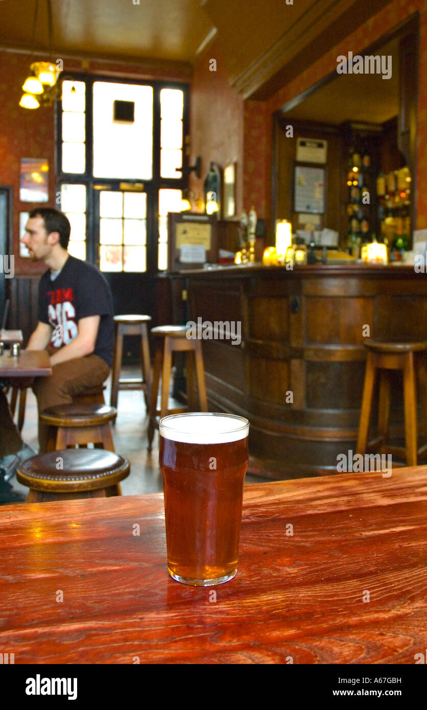 A pint of bitter in an English pub in central London England UK Stock ...