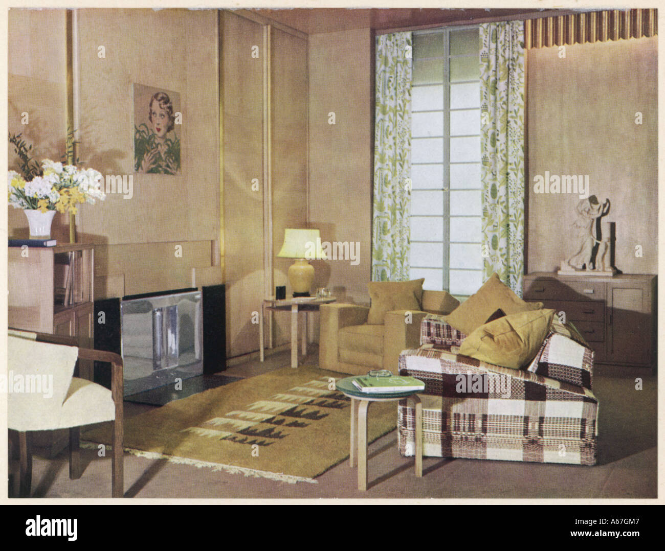 Living Room 1934 Stock Photo - Alamy