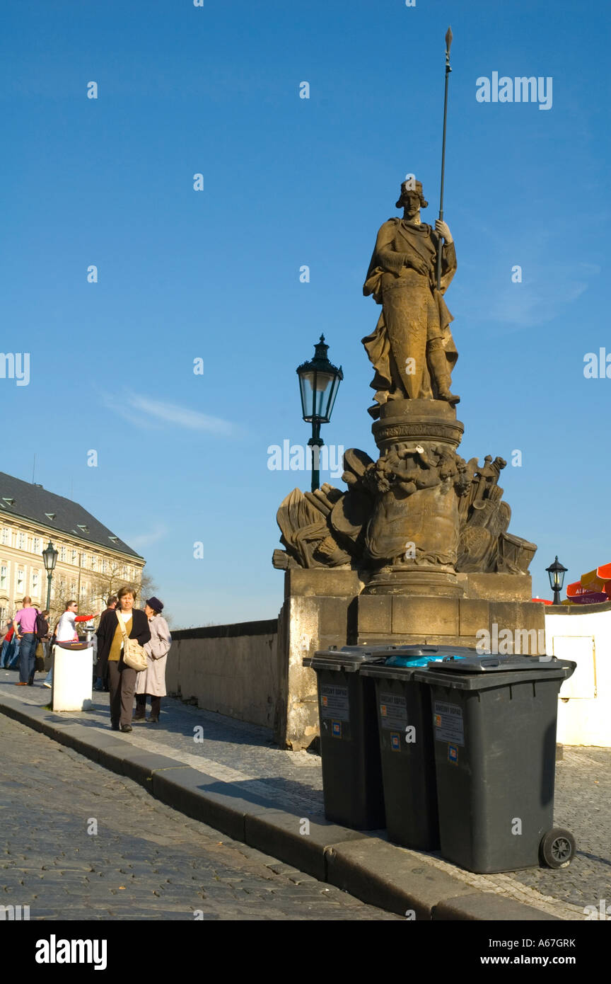 Trash bins at the Hrad the Prague Castle Czech Republic Stock Photo - Alamy
