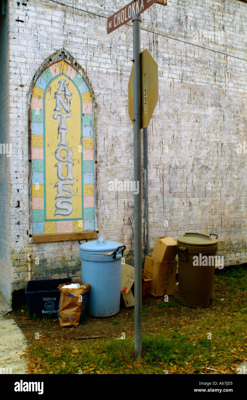 antiques garbage sign old Stock Photo - Alamy