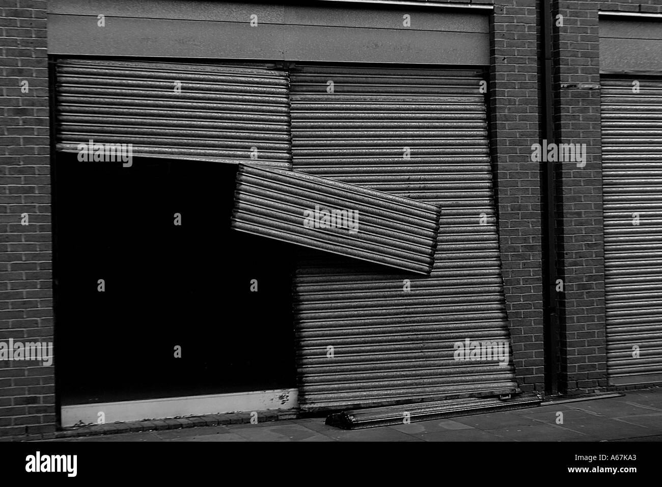 black and white broken shutters Stock Photo - Alamy