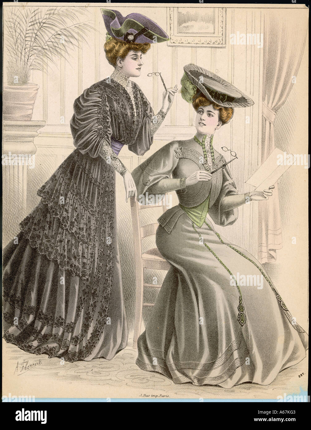 Fashion Plate 1905 Stock Photo - Alamy
