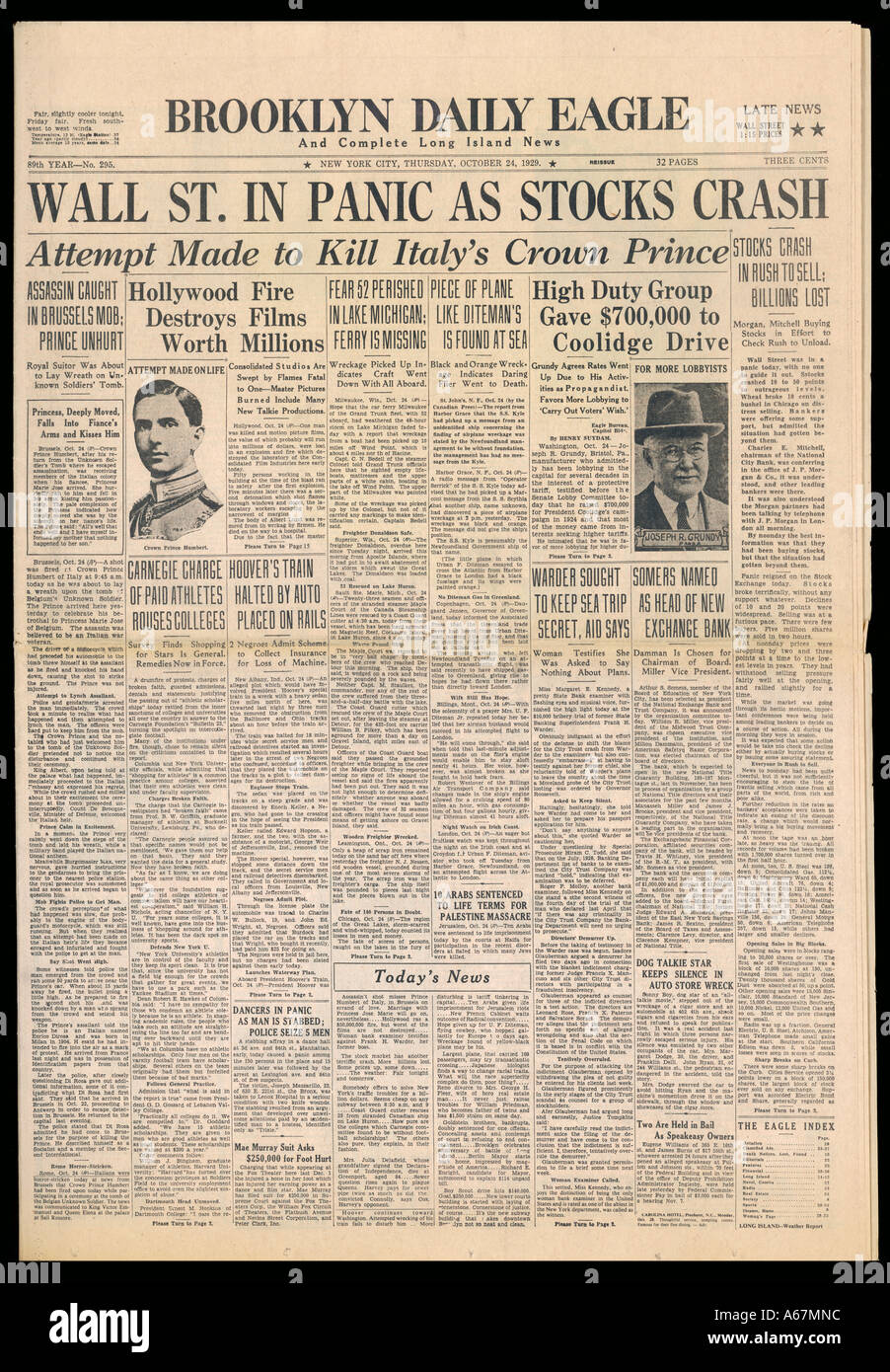 Wall St Crash 1929 Stock Photo - Alamy