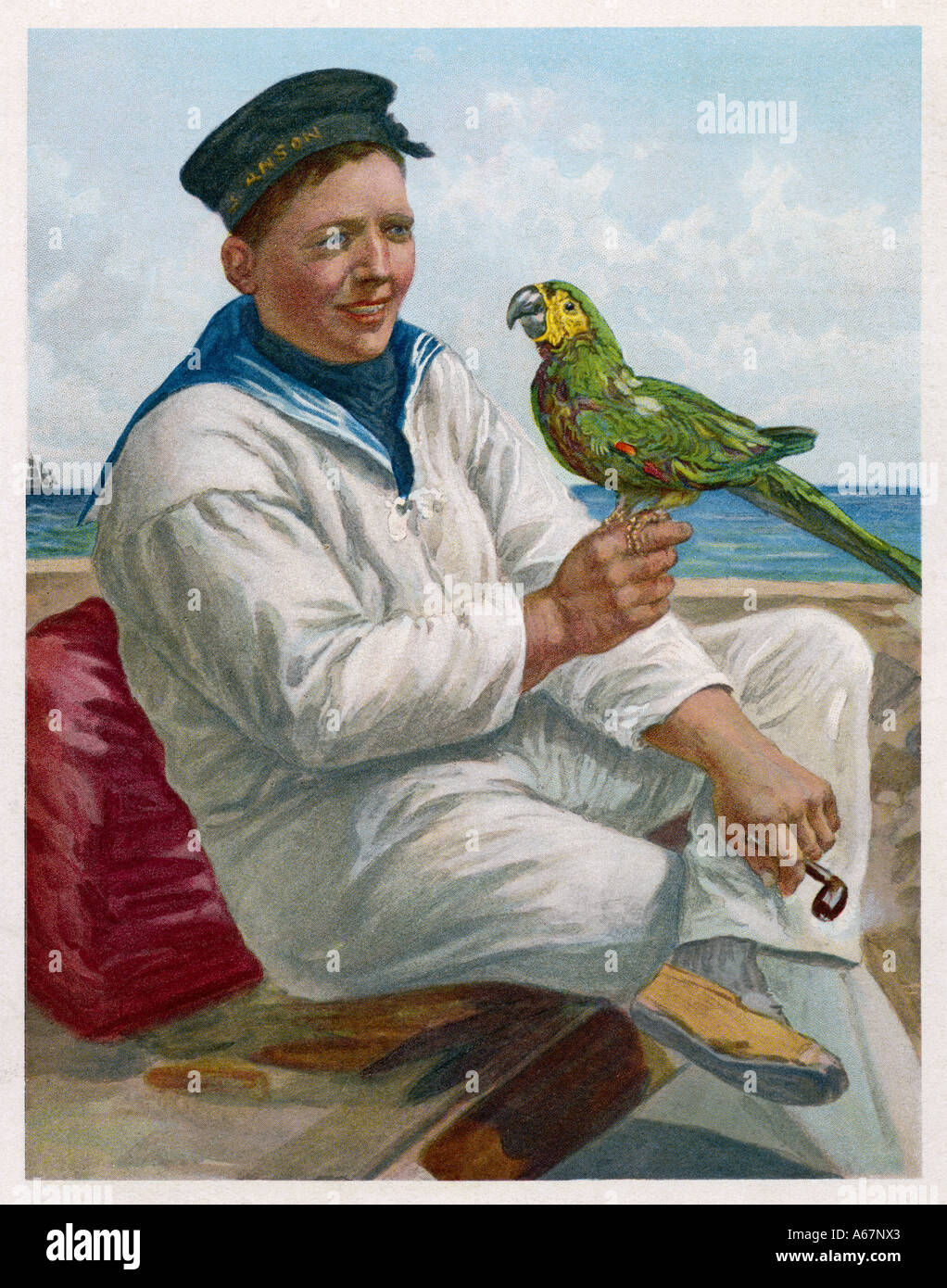 Sailor And Parrot Stock Photo - Alamy
