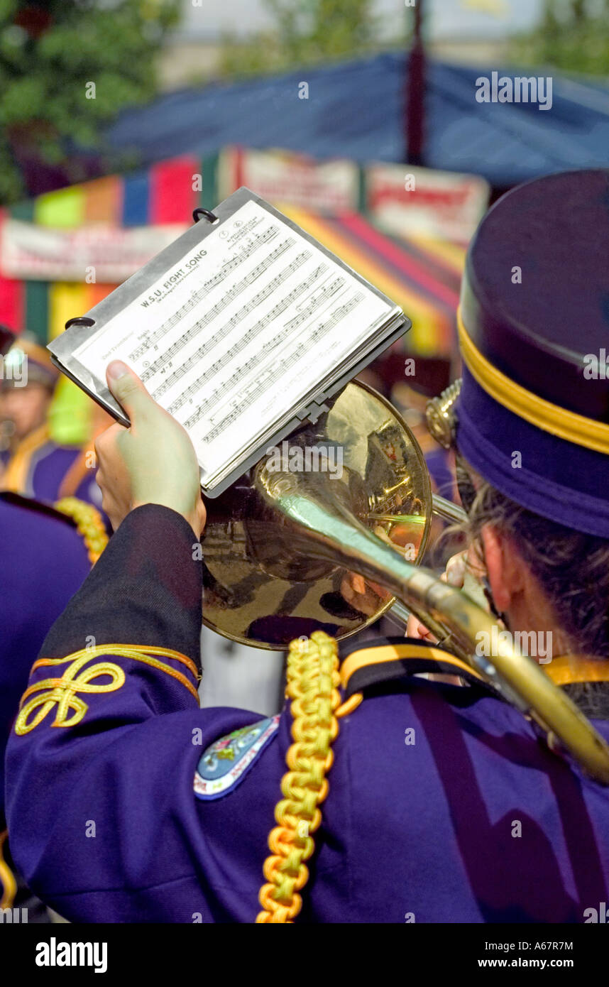 Boy playing the trombone hi-res stock photography and images - Alamy