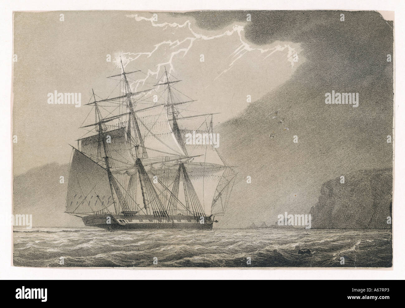 Lightning And Ship 3 Stock Photo - Alamy