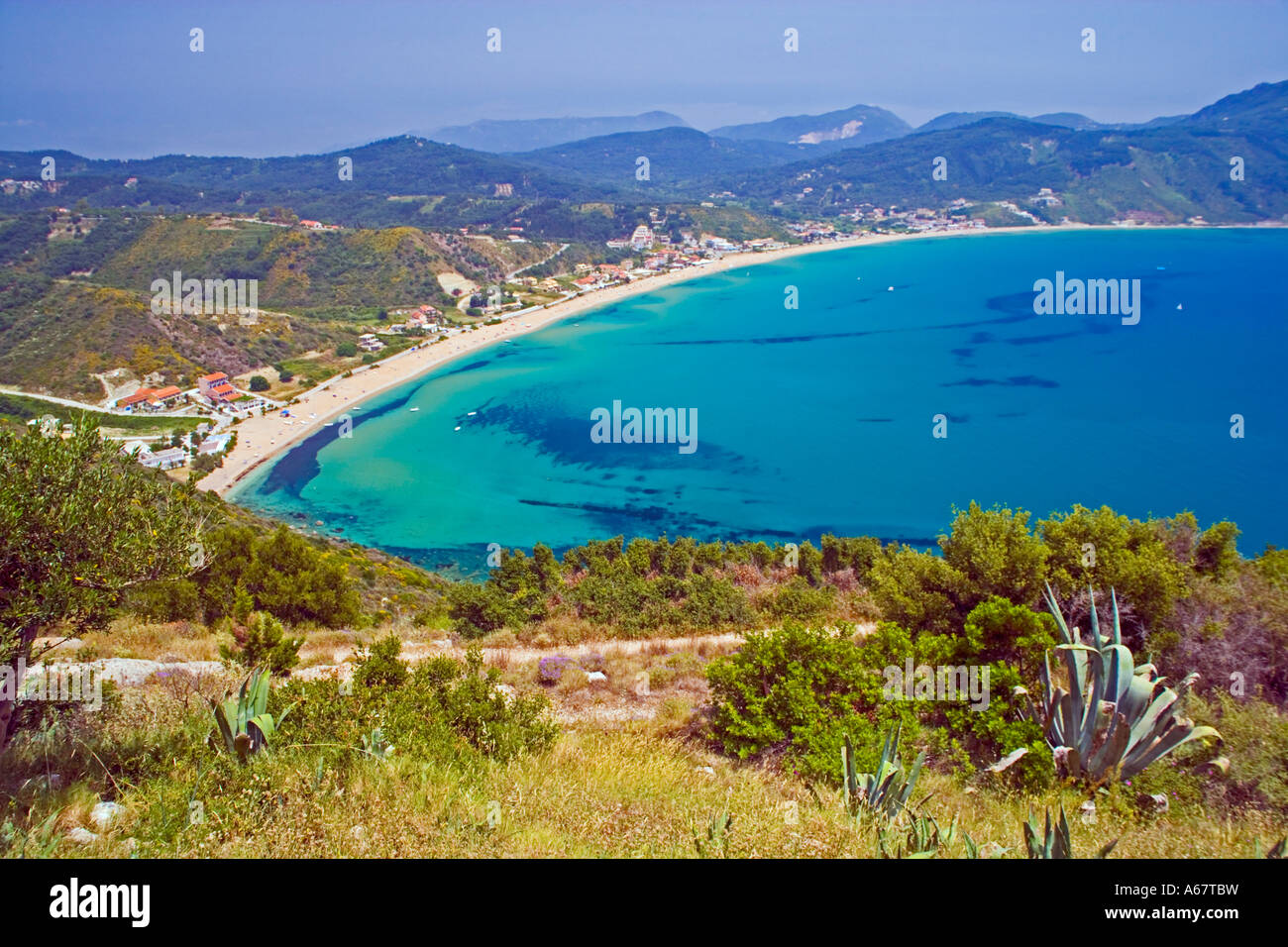 Agios Georgios North West bay viewed from Dionysos Taverna Afionas ...