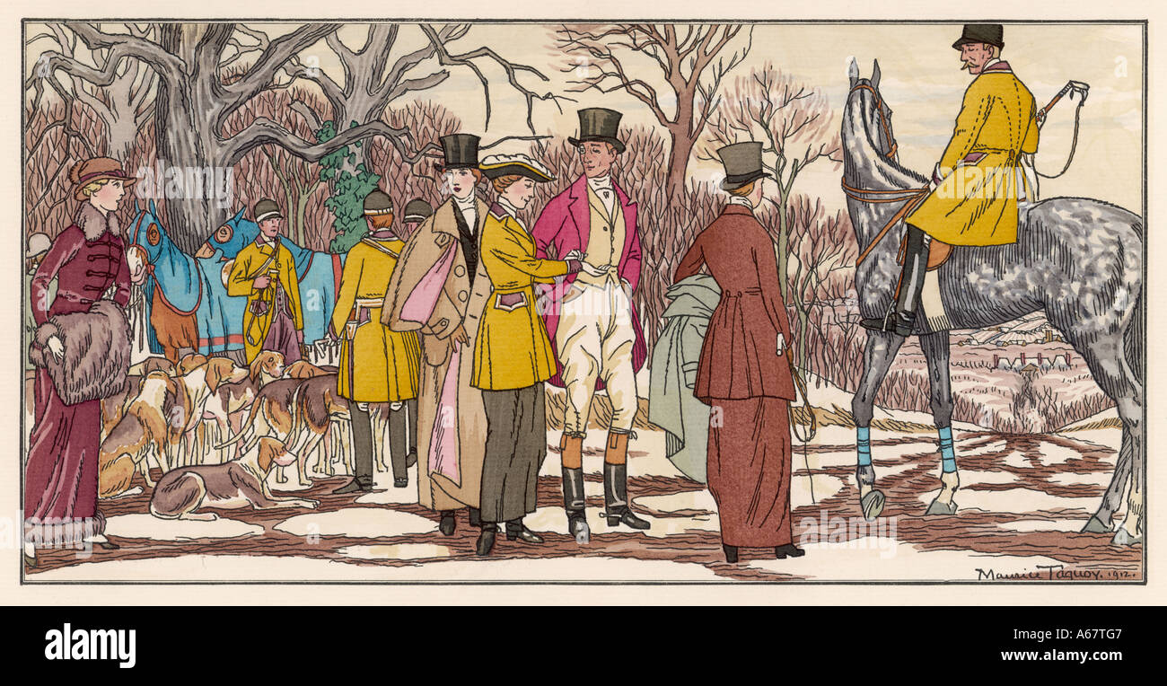 French Hunt Meet 1912 Stock Photo - Alamy