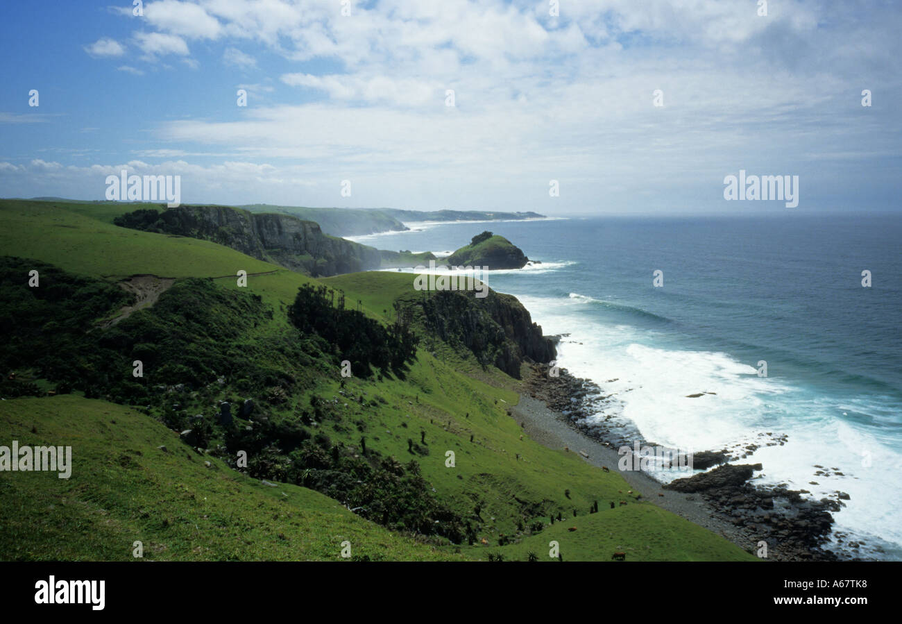 Coastal view of Wild Coast nr Coffee Bay Eastern Cape South Africa ...