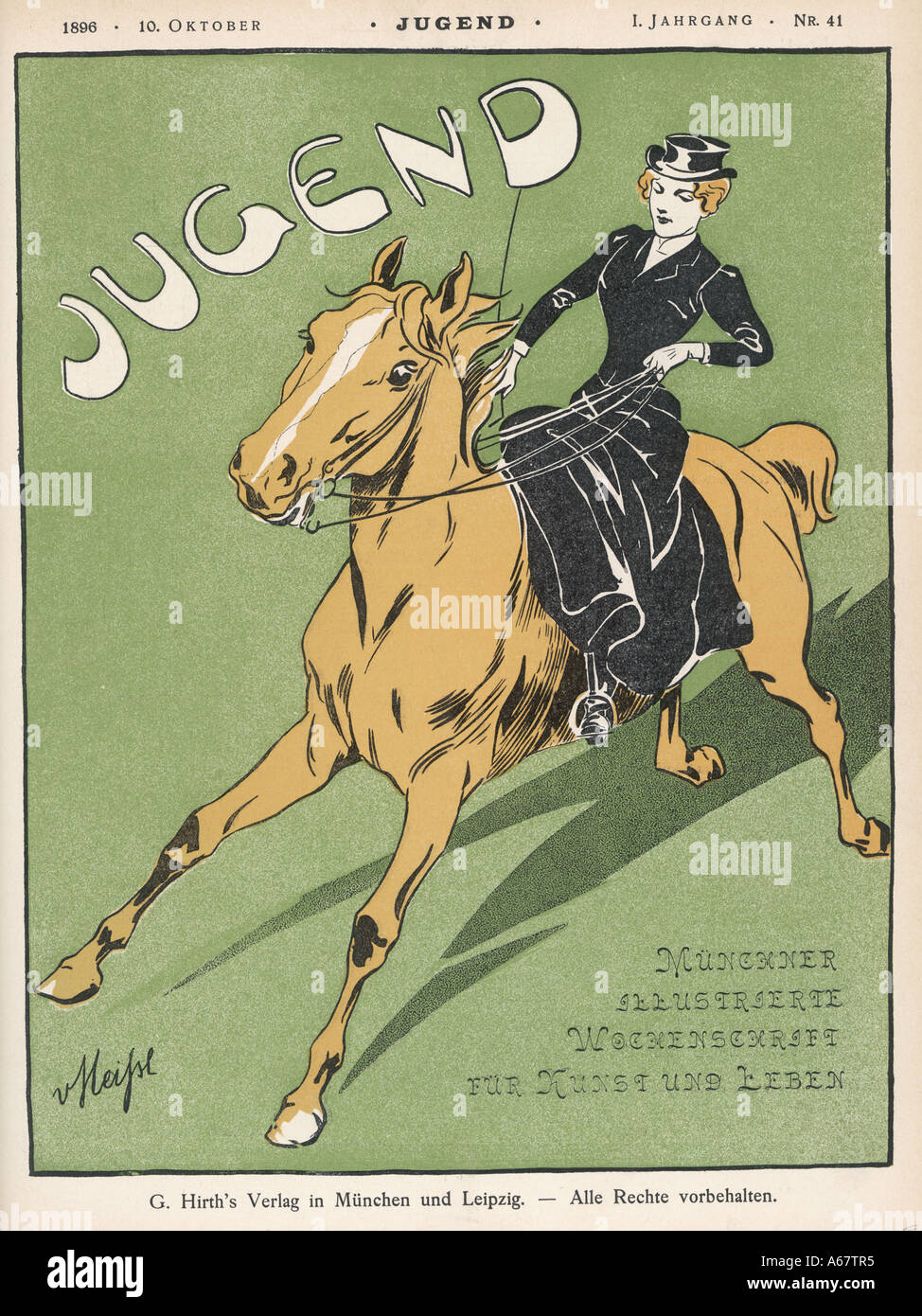 Lady Rider Jugend 1896 Stock Photo - Alamy