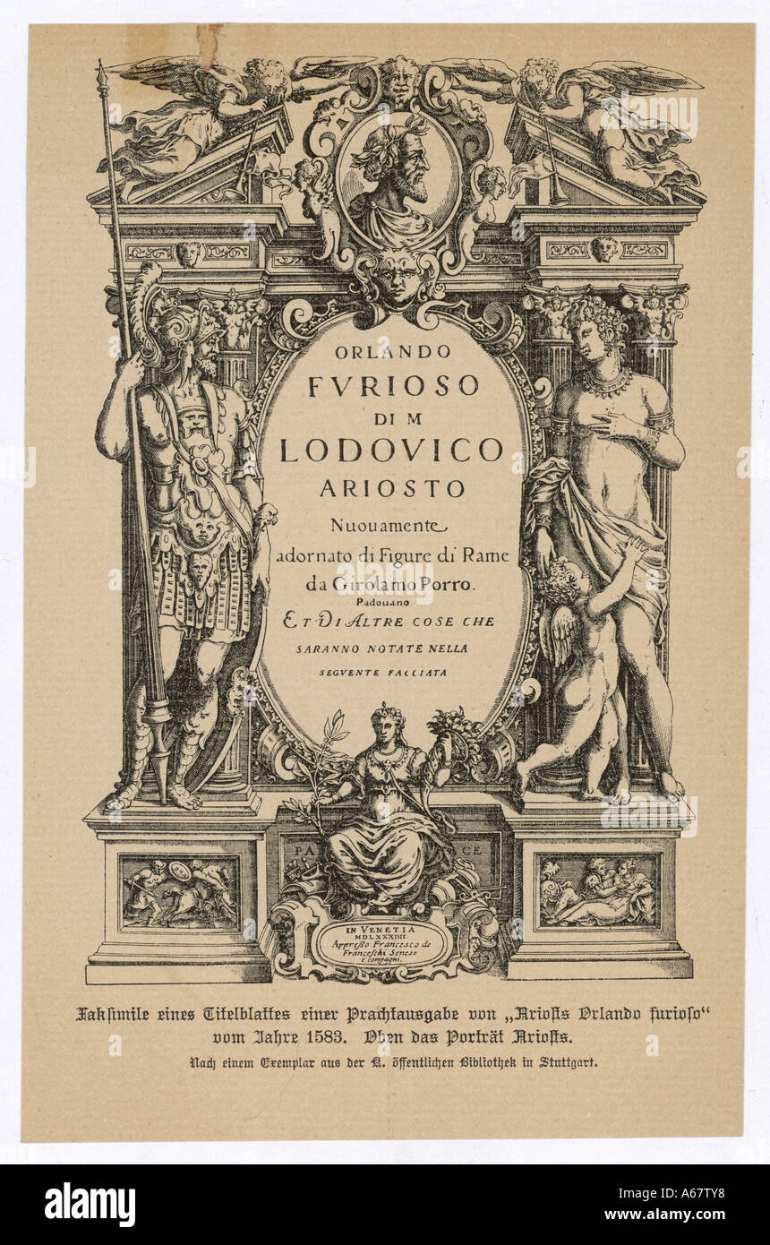 Ariosto Title Page Stock Photo - Alamy