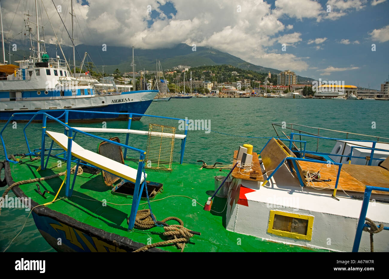 Harbour with Ships, Jalta, Crimea, Ukraine, South-Easteurope, Europe ...