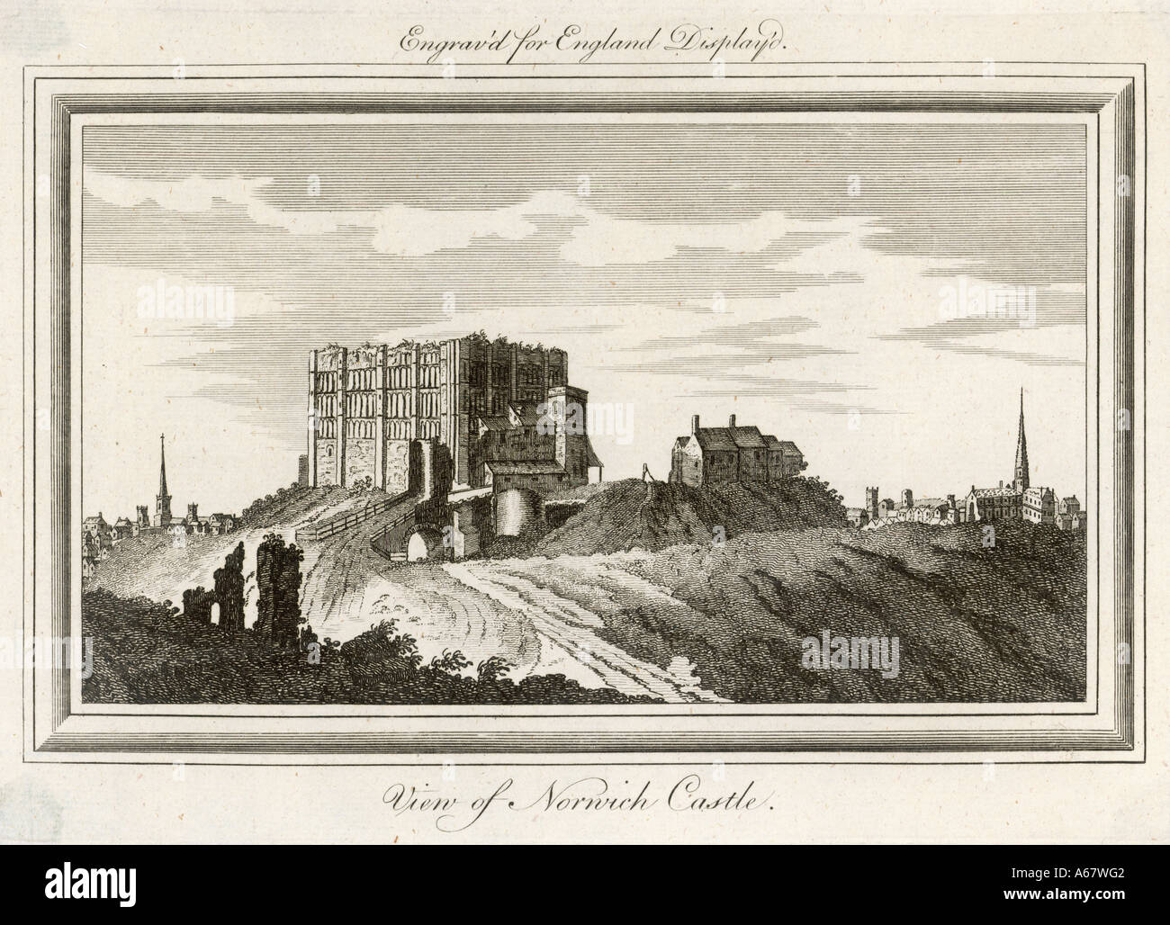 Norwich Castle 1750 Stock Photo - Alamy