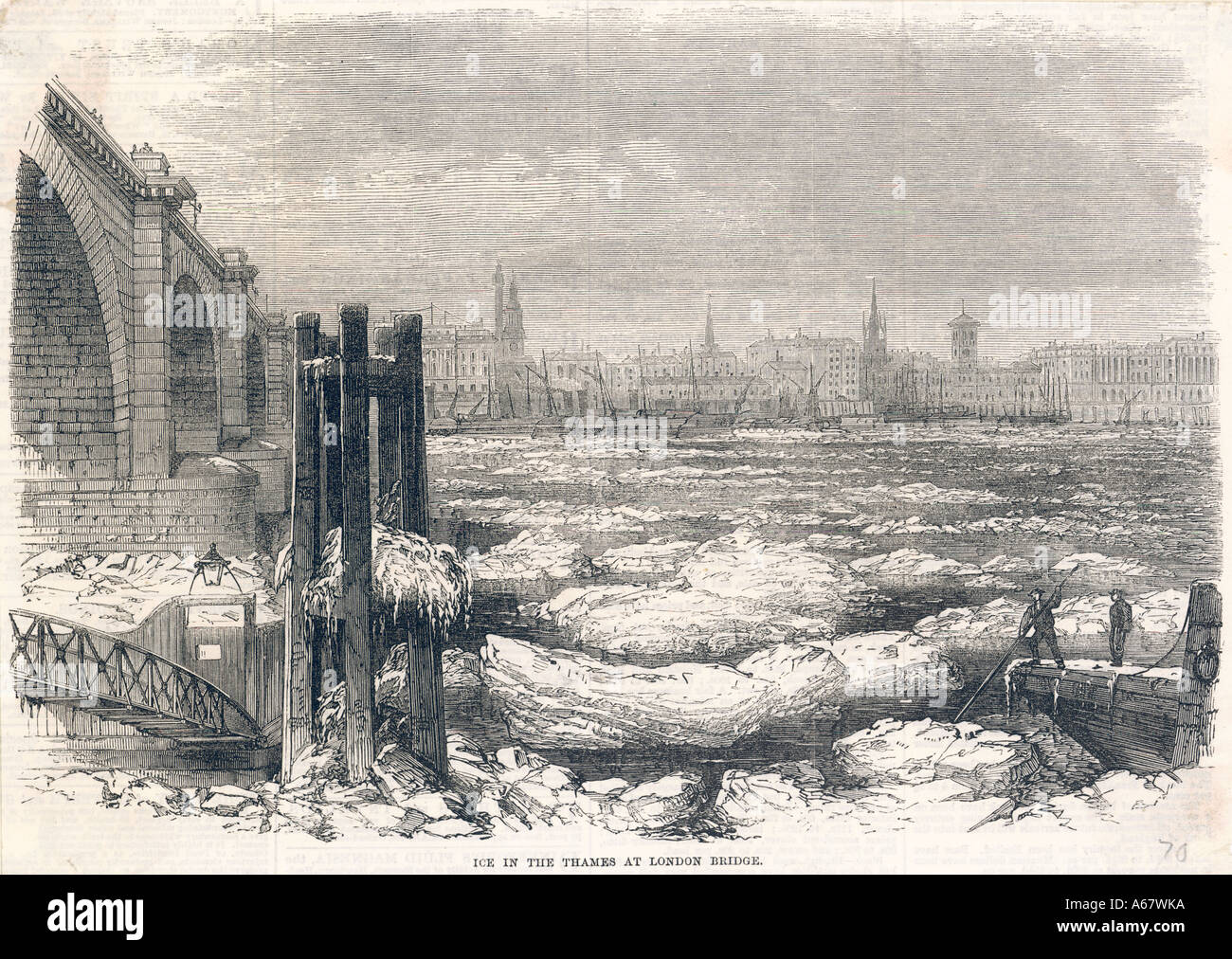 Thames Frozen 1870 Stock Photo - Alamy