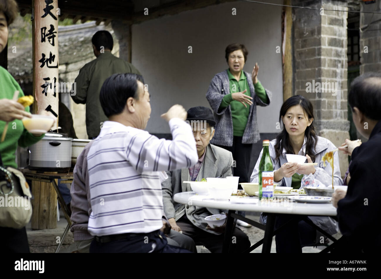 CHINA Chuandixia Tour group of deaf Chinese travelers communicate with ...