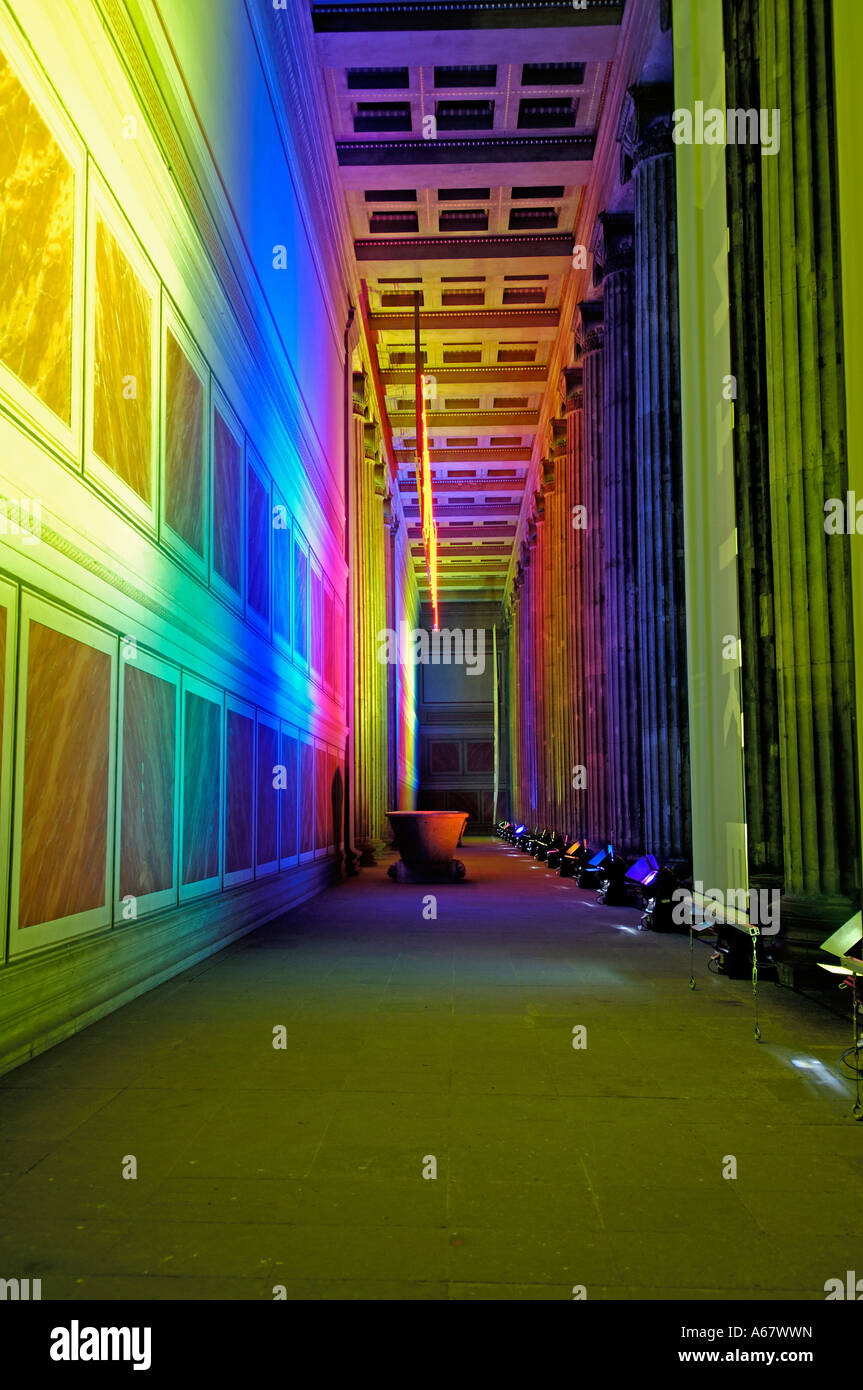 Illuminated old museum during festival of lights in berlin, germany ...
