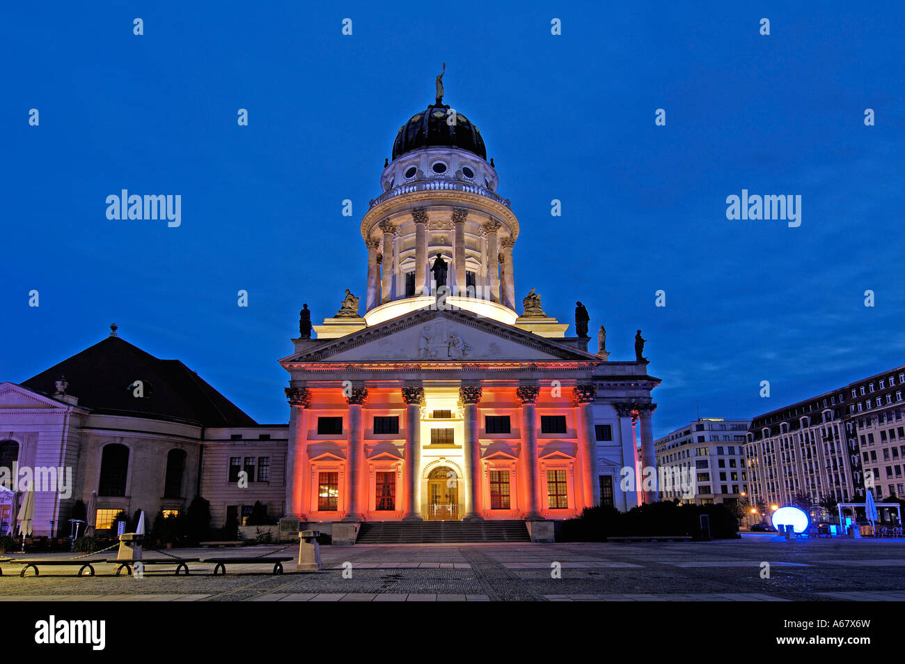 Illuminated french dome during festival of lights in berlin, berlin ...