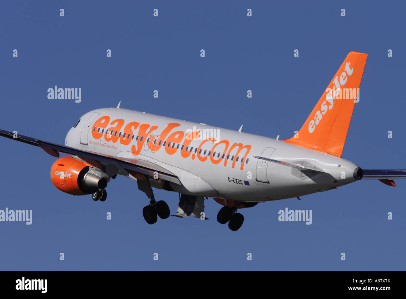 Easyjet Airbus A319 aircraft plane taking off with undercarriage ...