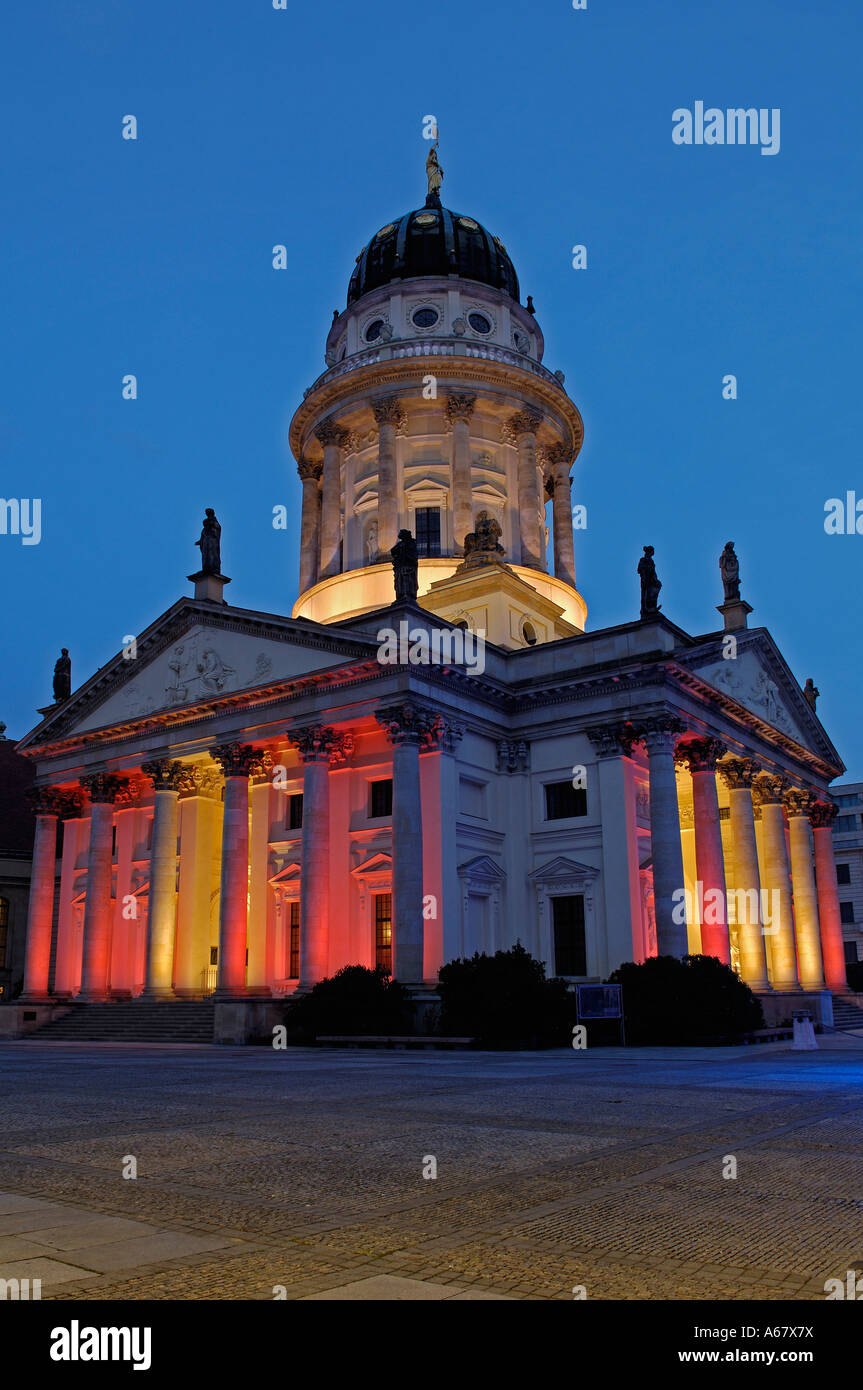 Illuminated french dome during festival of lights in berlin, germany ...