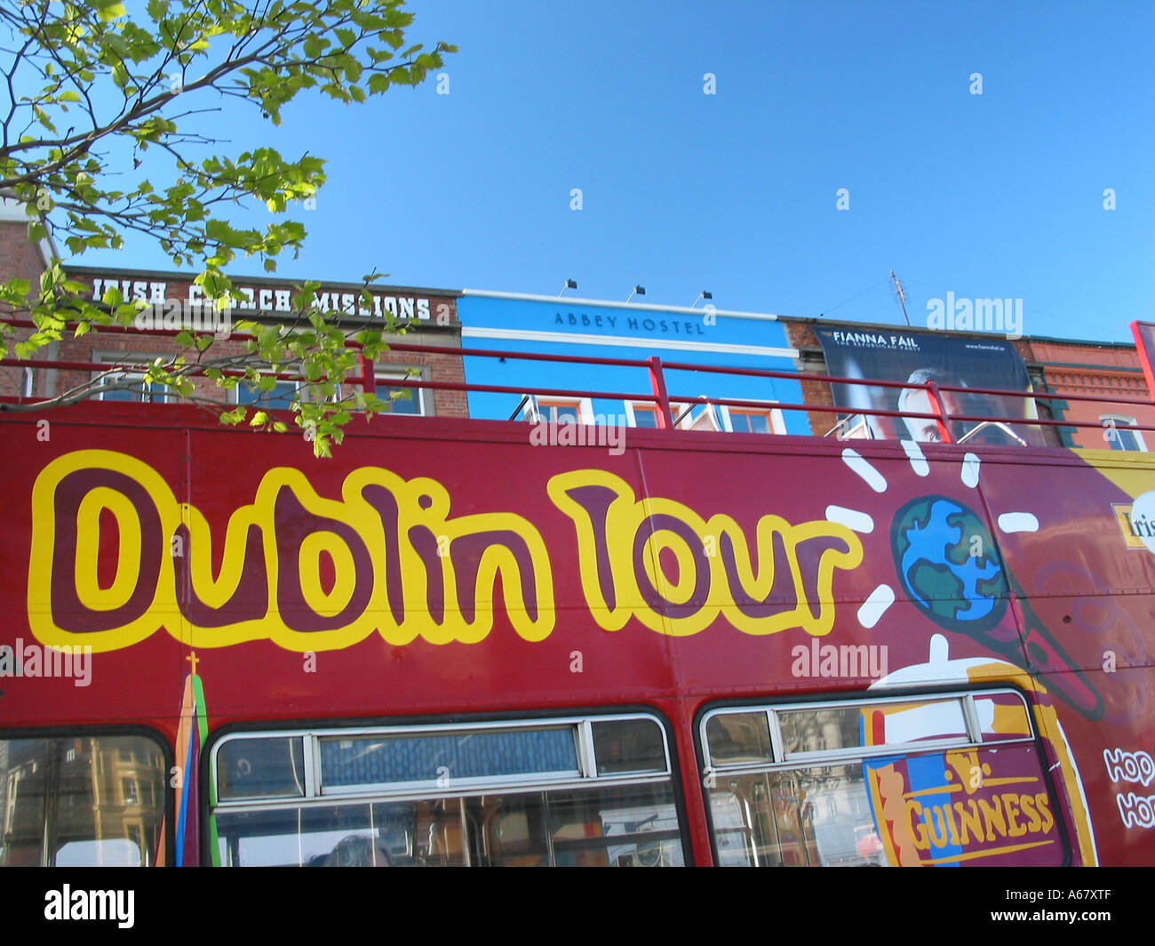 open topped sight seeing bus in Dublin Ireland Stock Photo - Alamy
