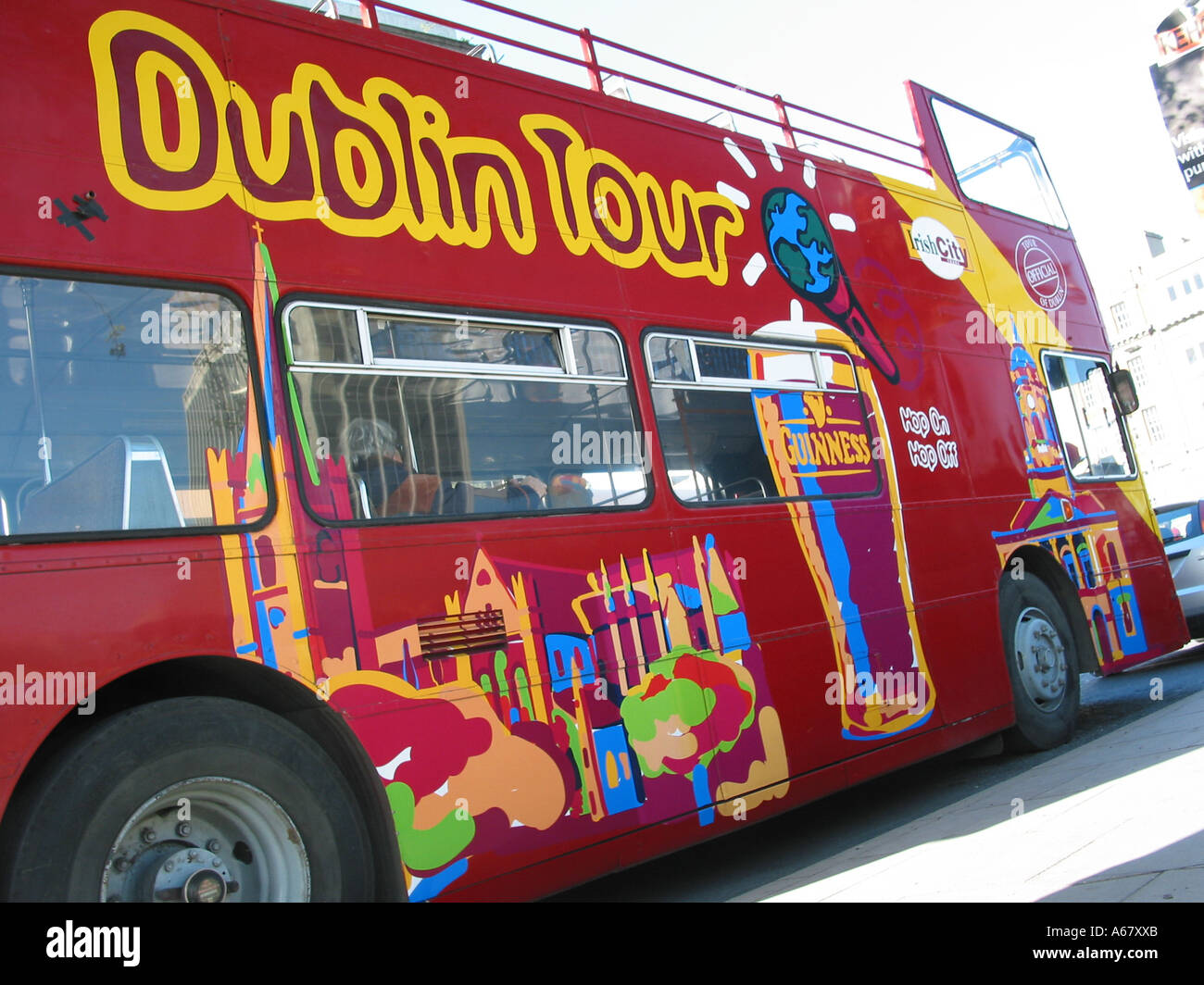 open topped sight seeing bus in Dublin Ireland Stock Photo - Alamy