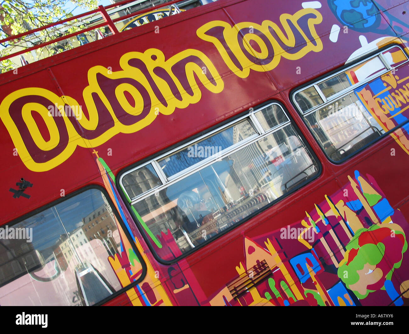 open topped sight seeing bus in Dublin Ireland Stock Photo - Alamy