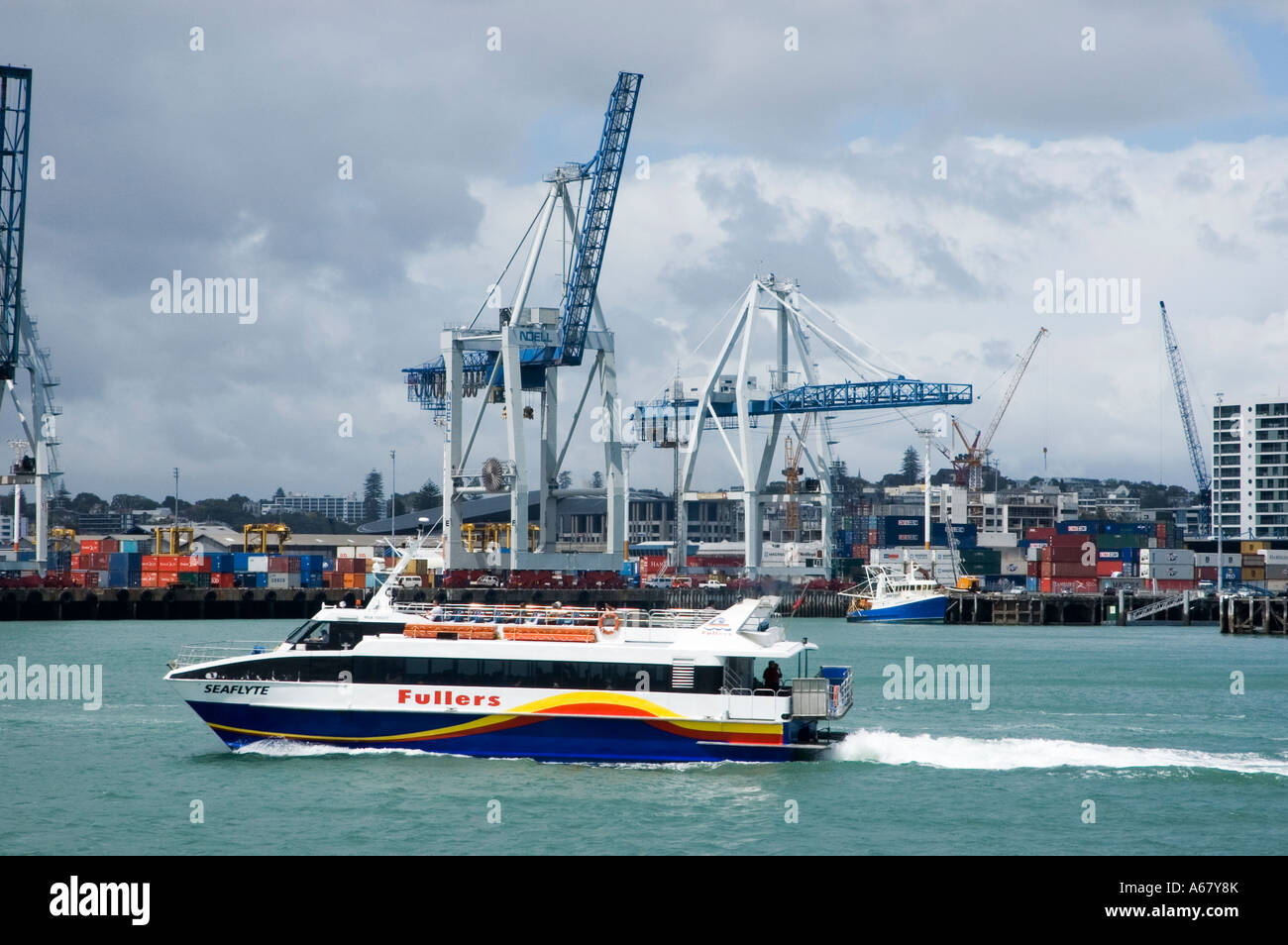 Stock photograph of a ferry on the harbour in Auckland, New Zealand ...