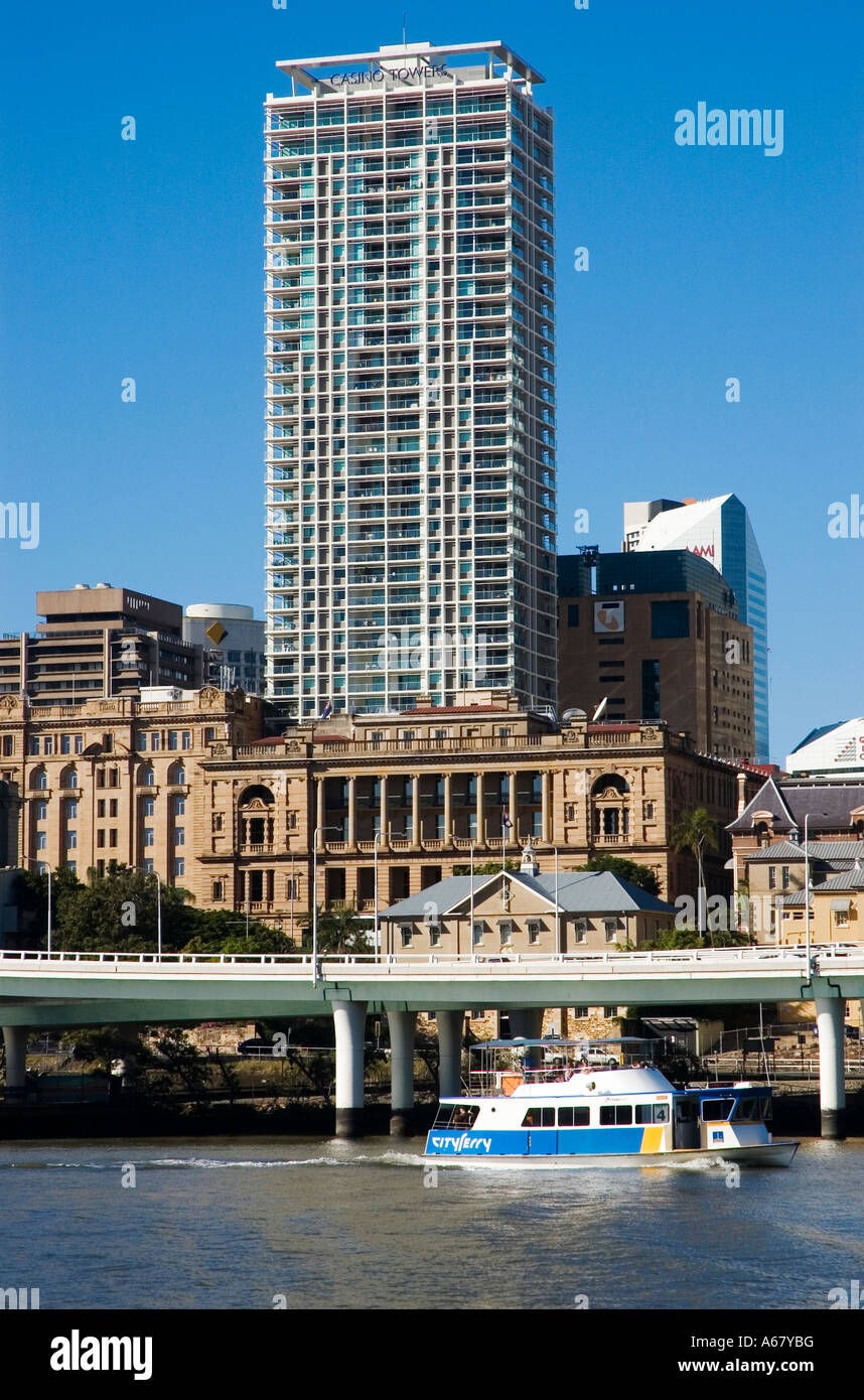 Stock photograph of a City ferry on the Brisbane River, centre of the ...