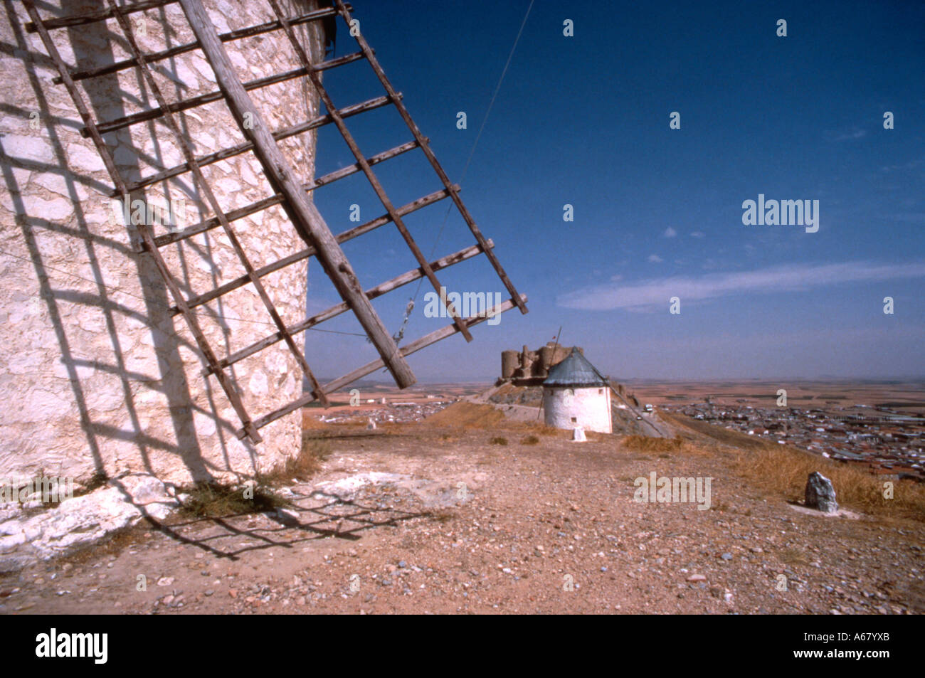 Windmills in Don Quixote country, New Castile, Spain Stock Photo - Alamy