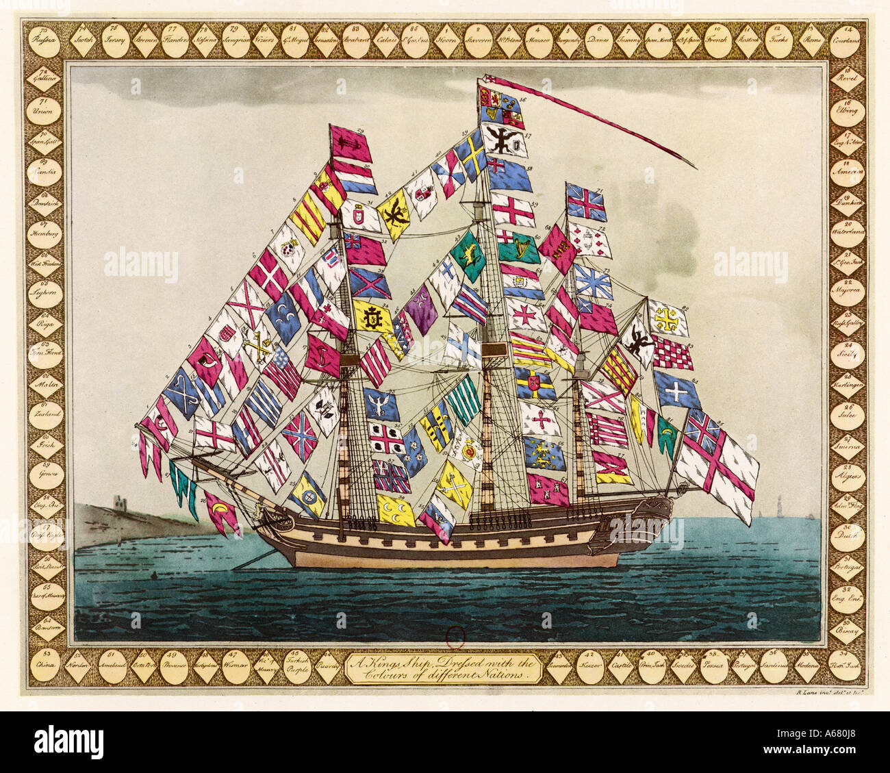 Kings Ship And Flags Stock Photo - Alamy
