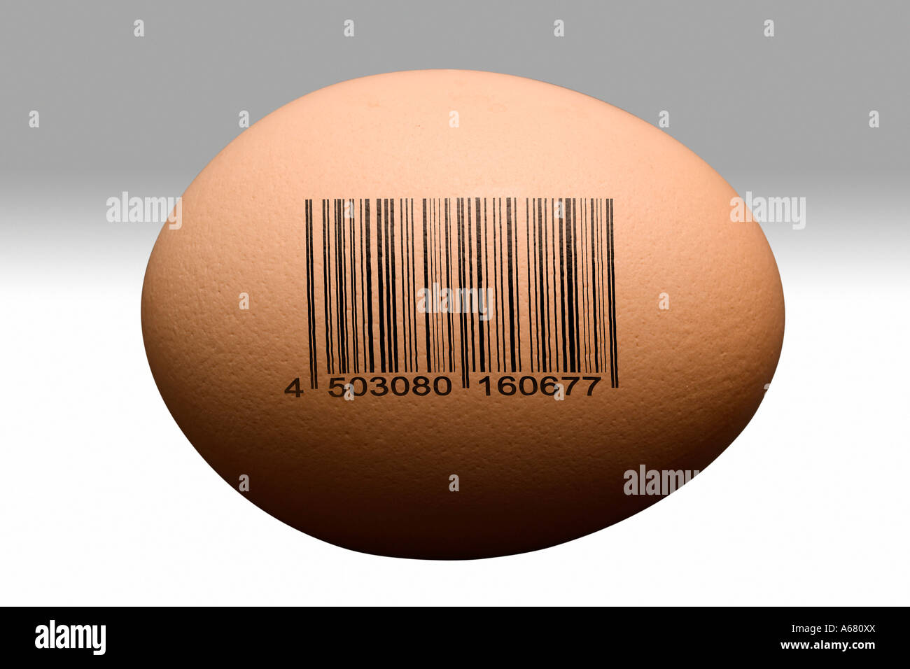 Egg with barcode Stock Photo - Alamy
