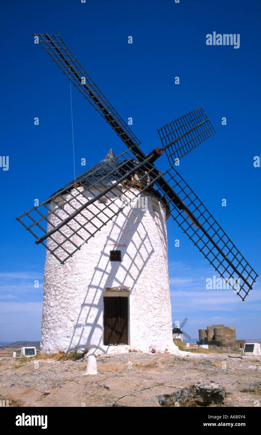 Windmills at Consuegra, Don Quixote country in New Castile, Spain Stock ...