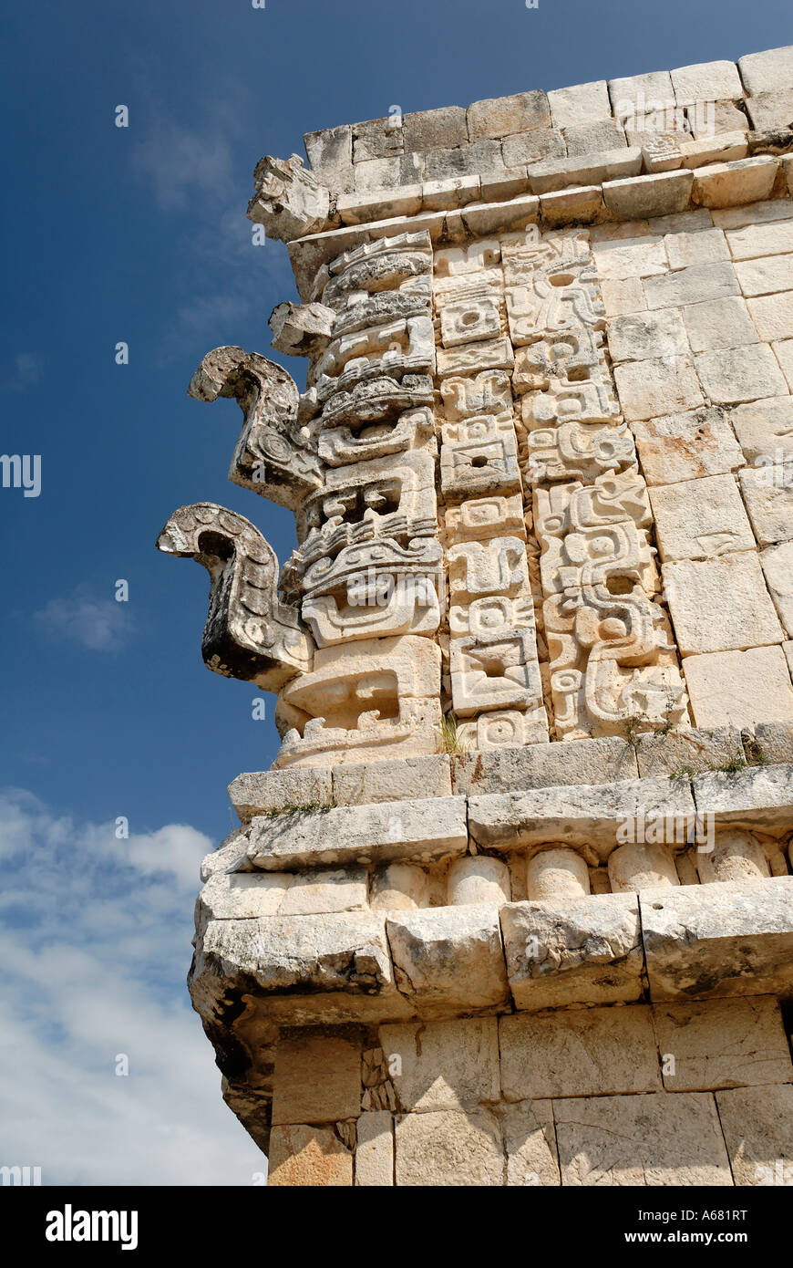 Chaak masks, Maya archeological site Uxmal, Yucatan, Mexico Stock Photo ...
