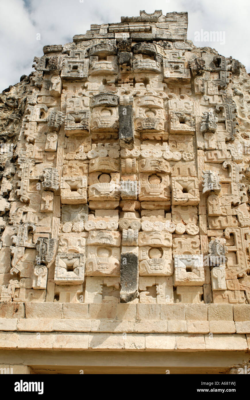 Chaak masks, Maya archeological site Uxmal, Yucatan, Mexico Stock Photo ...