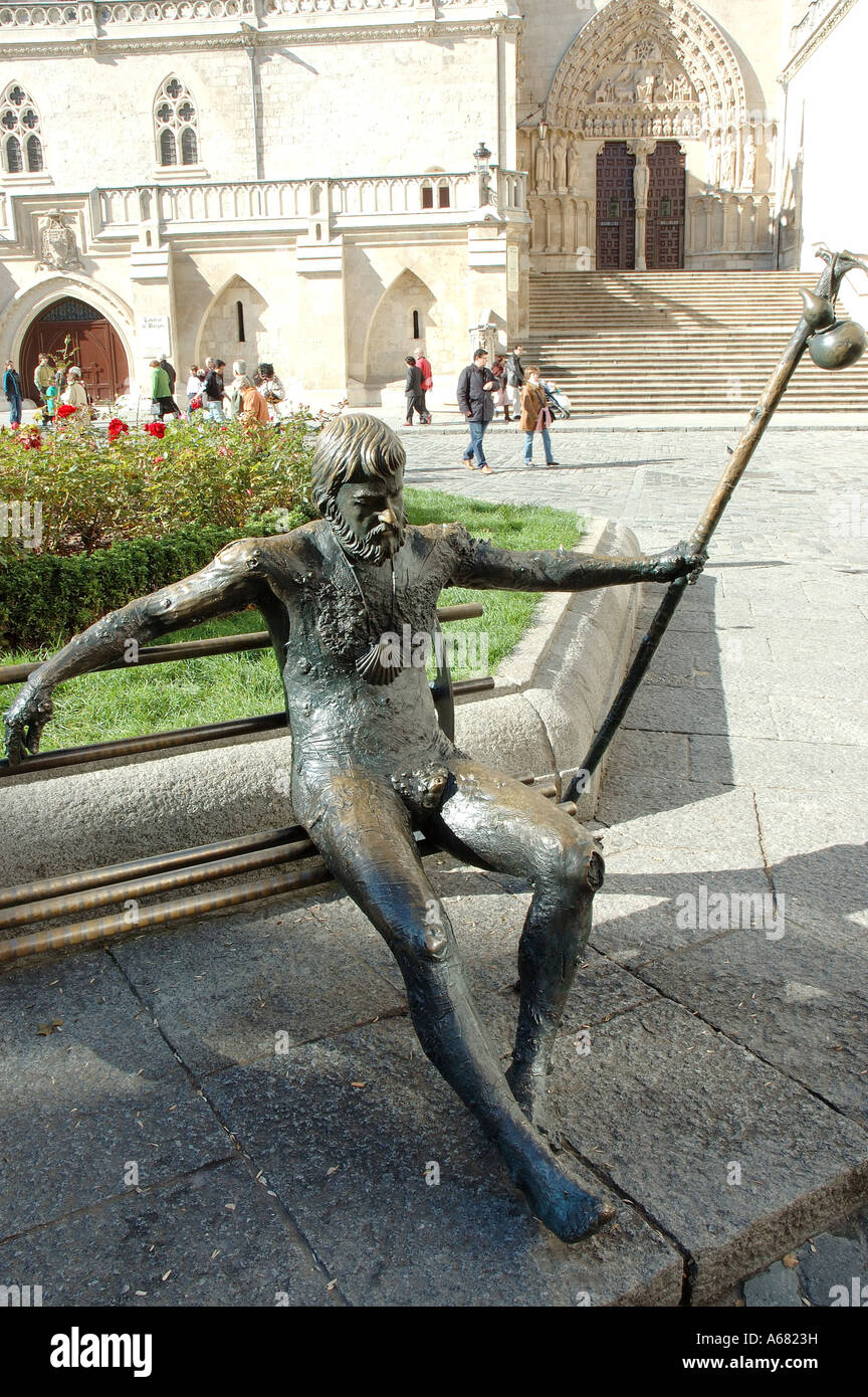 Monument for the mediaeval pilgrim on Plaza Santa Maria , Burgos ...