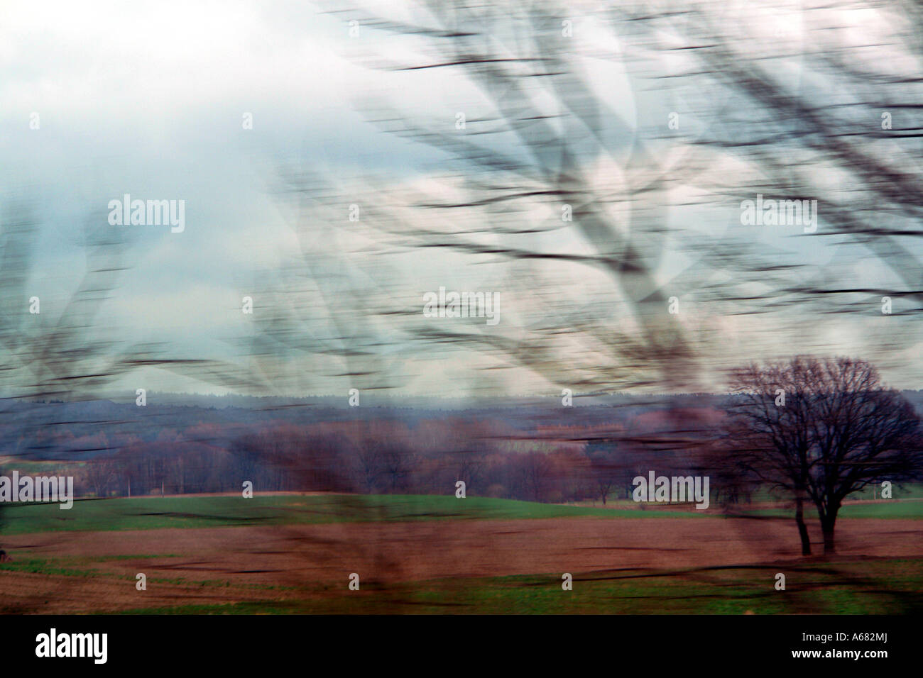 Scenery shot out of a driving car Stock Photo - Alamy