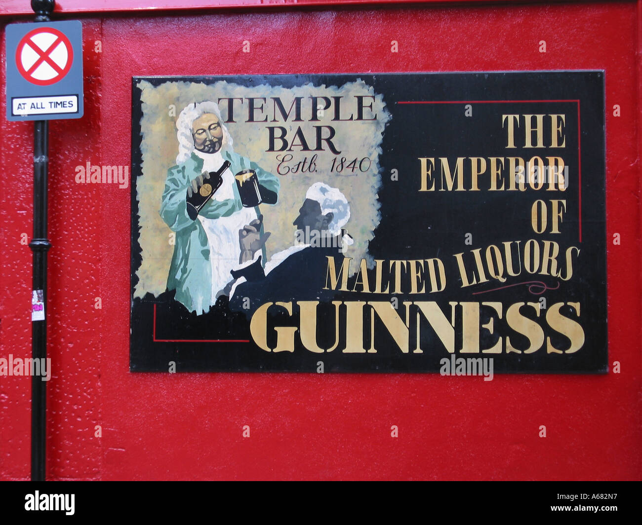Sign advertising world famous Guinness Temple Bar Dublin Ireland Stock ...