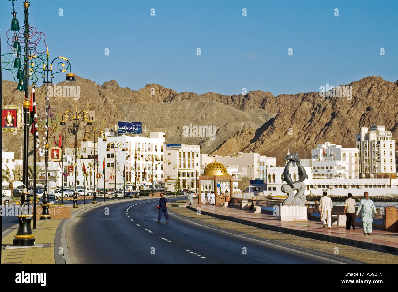 Mutrah a quarter of Muscat with the main street Oman Stock Photo - Alamy