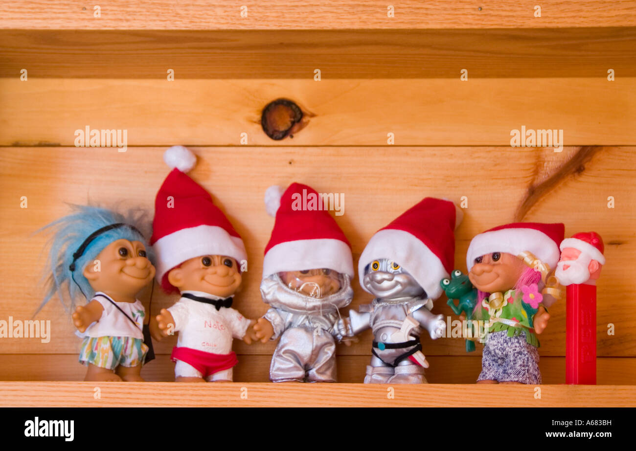 Collection of Christmas Troll Dolls. Cable Wisconsin USA Stock Photo ...