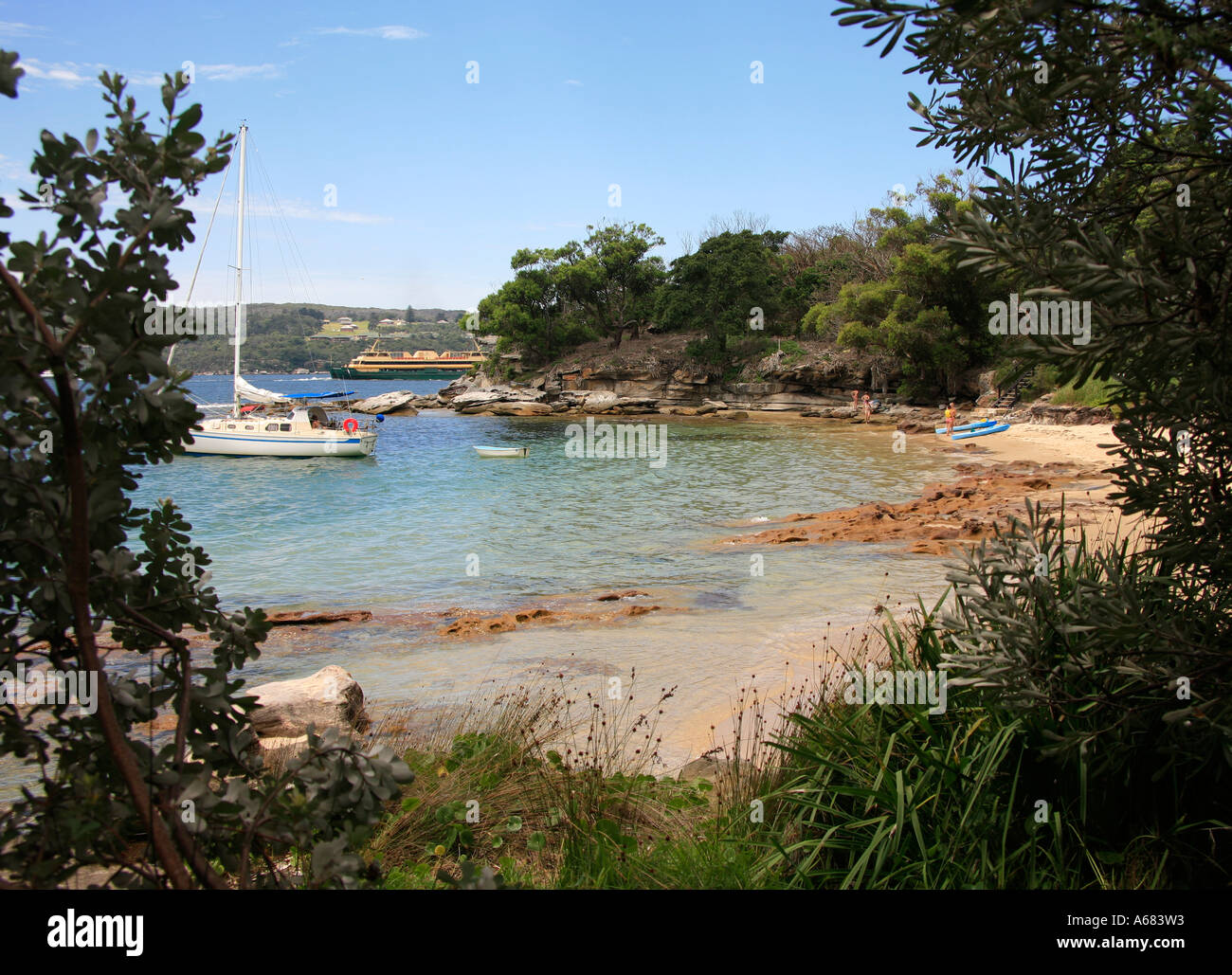 Manly to Spit walk Sydney Harbour National Park Reef Beach Stock Photo ...