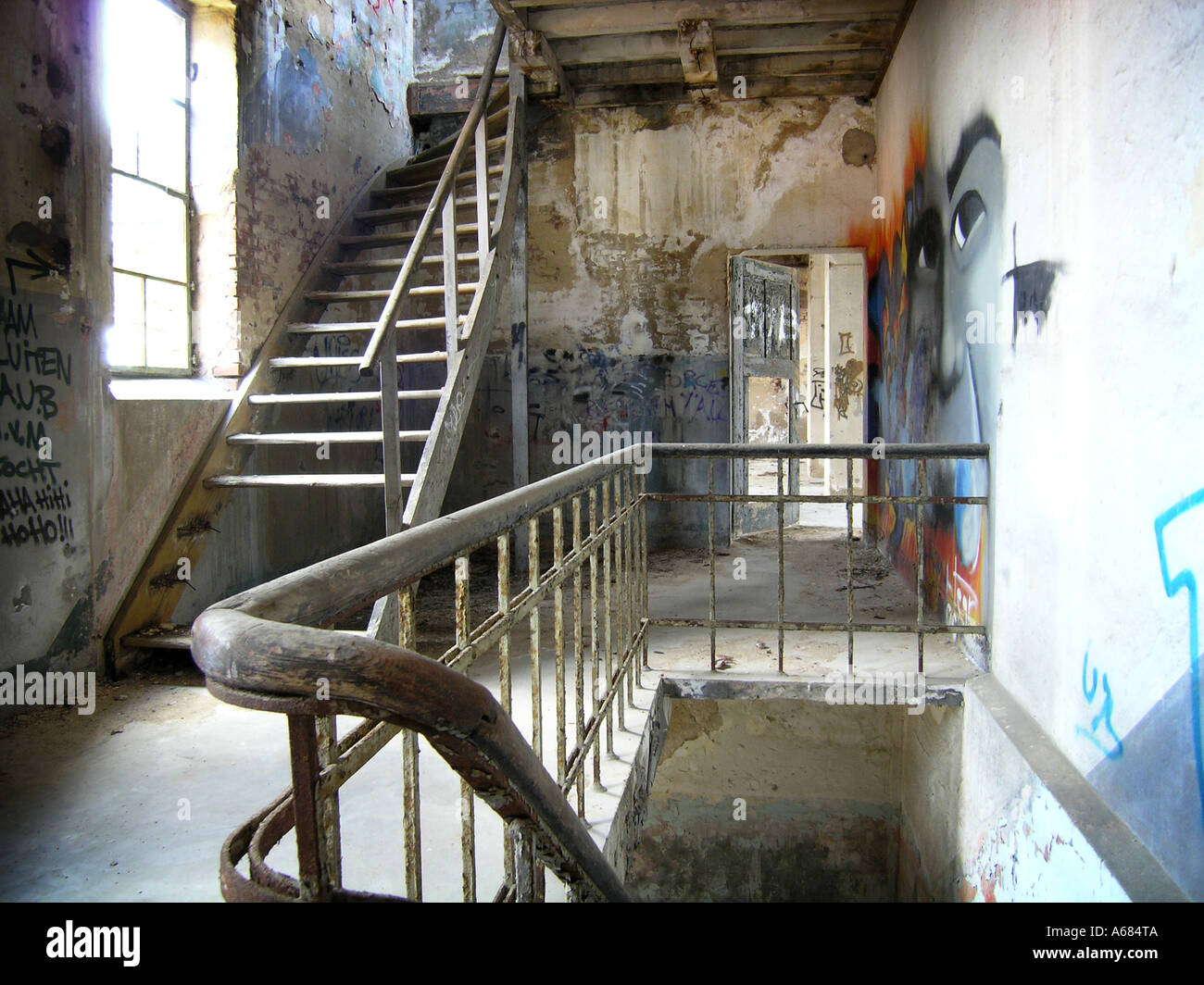 Desolate hallway in disused factory Stock Photo - Alamy