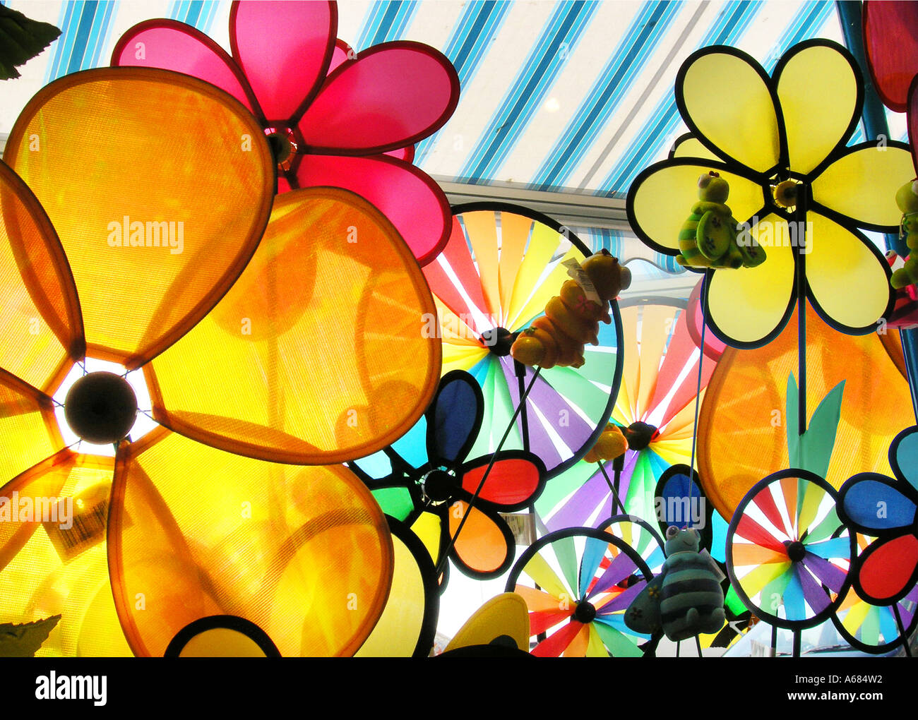 Colourful fans in back lighting Stock Photo - Alamy