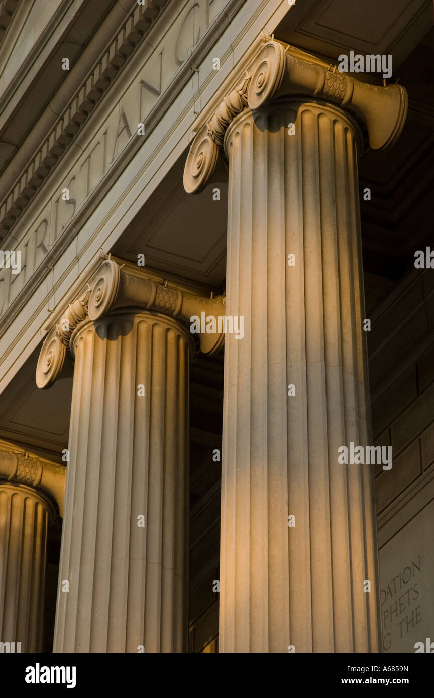 Detail of columns in late afternoon light at the National City ...