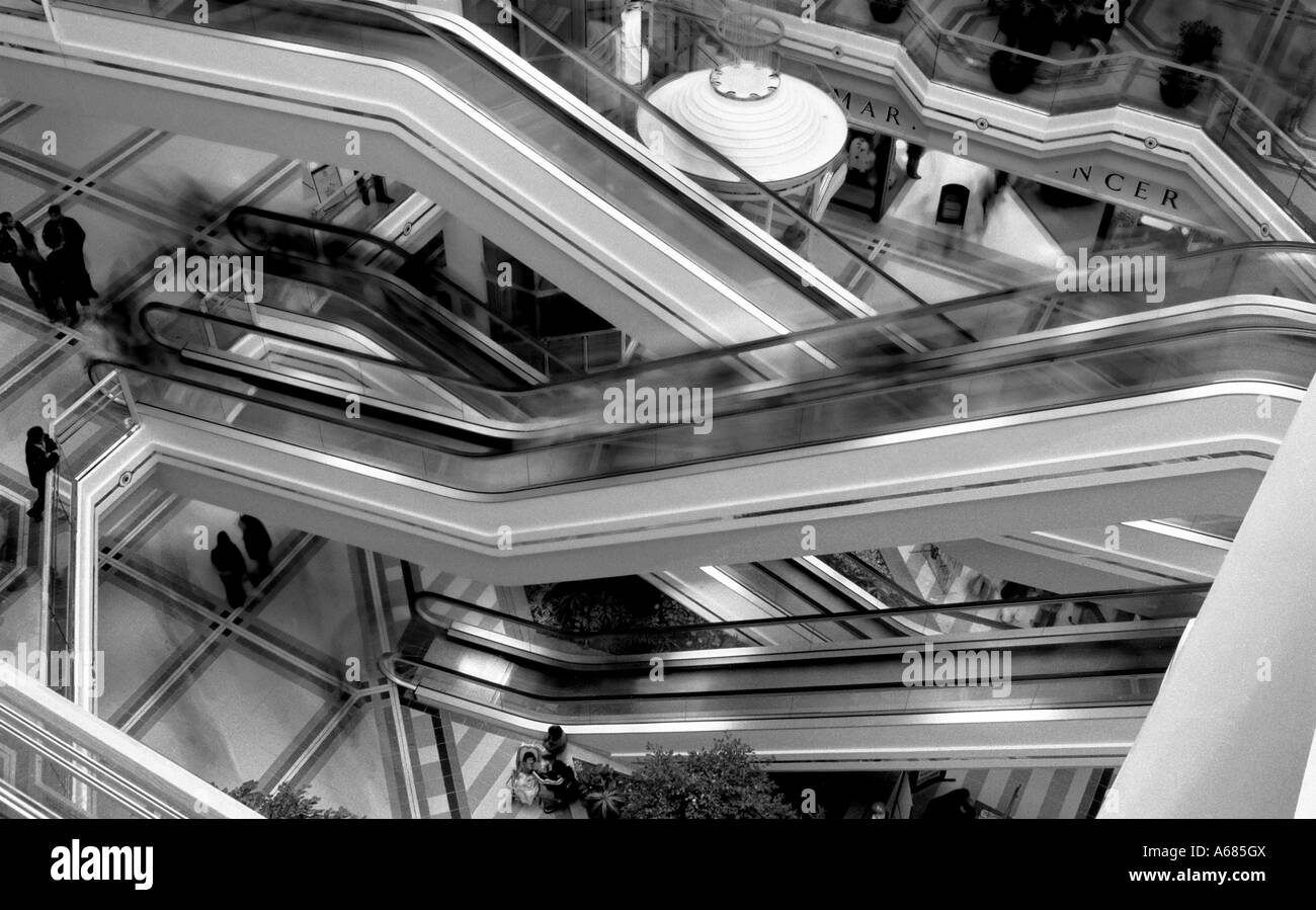 Escalator Escalator is a monochrome image of up & down Escalators in a ...