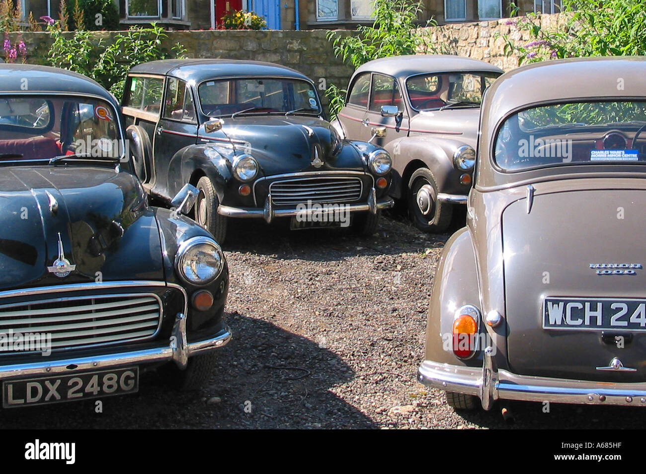 four Morris Minors saloon at Morris Minor Centre Bath Avon England ...