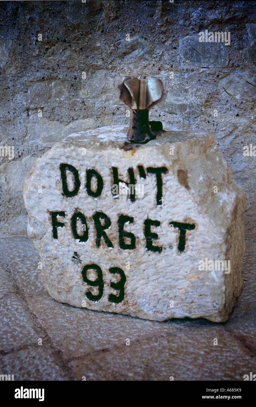 Informal war memorial by the Old Bridge at Mostar Stock Photo - Alamy