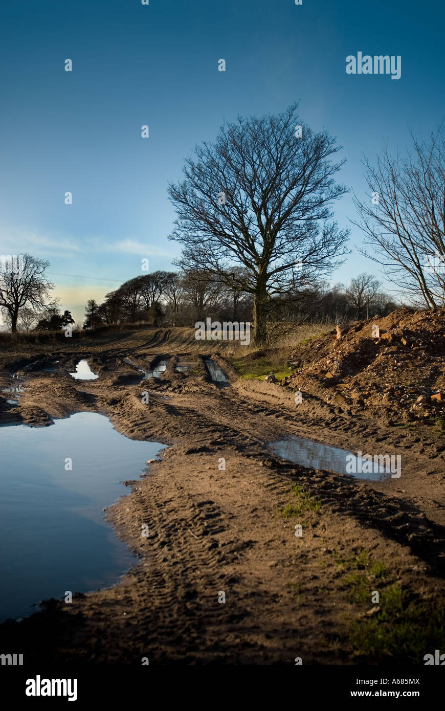 Winter landscape of farmers field in Peckforton Cheshire England Stock ...